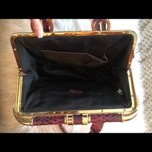 Bags | Purple And Gold Faux Snake Skin Purse | Poshmark